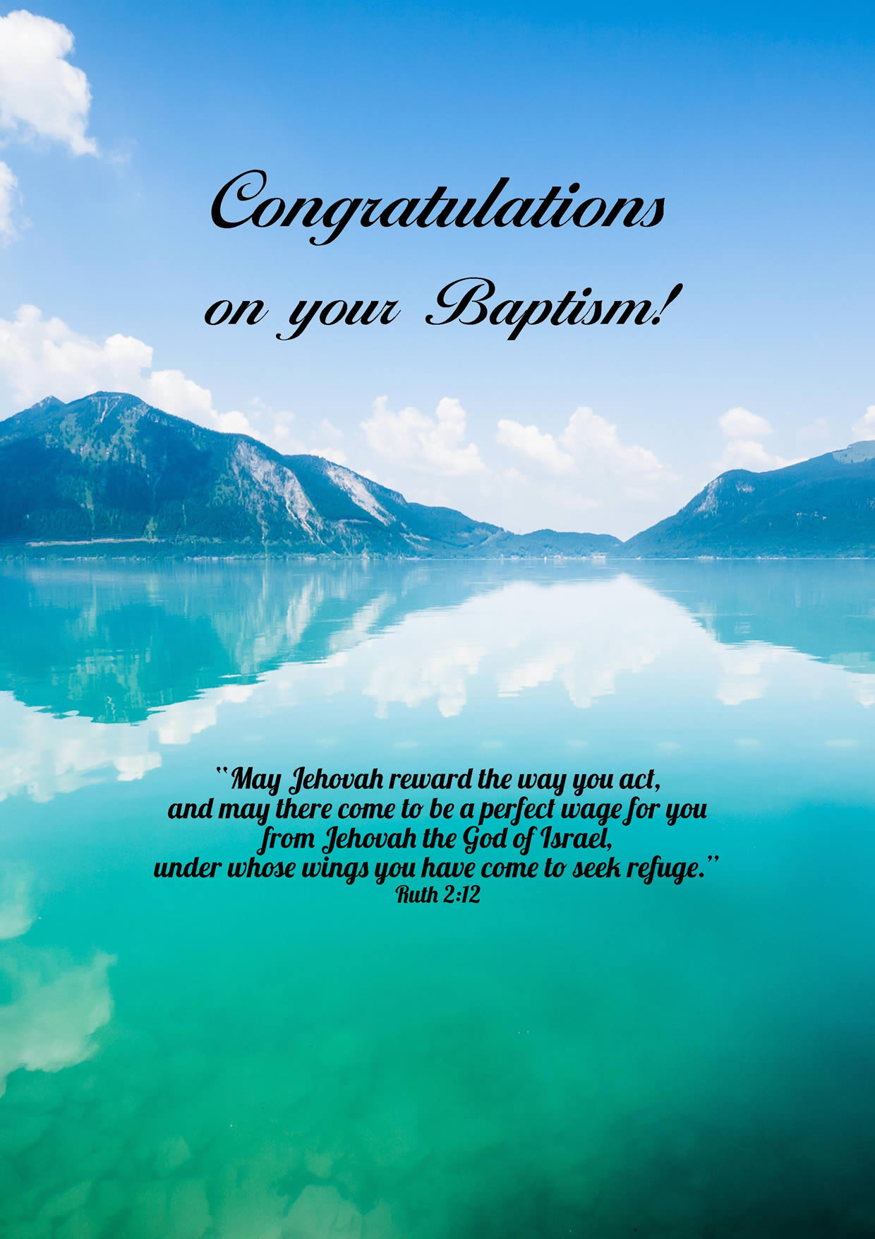 GREETING CARDS BAPTISM Jehovah s Witness Theocratic Ministry 